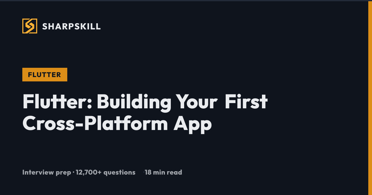 Flutter Tutorial: Build a Cross-Platform App for Beginners | SharpSkill